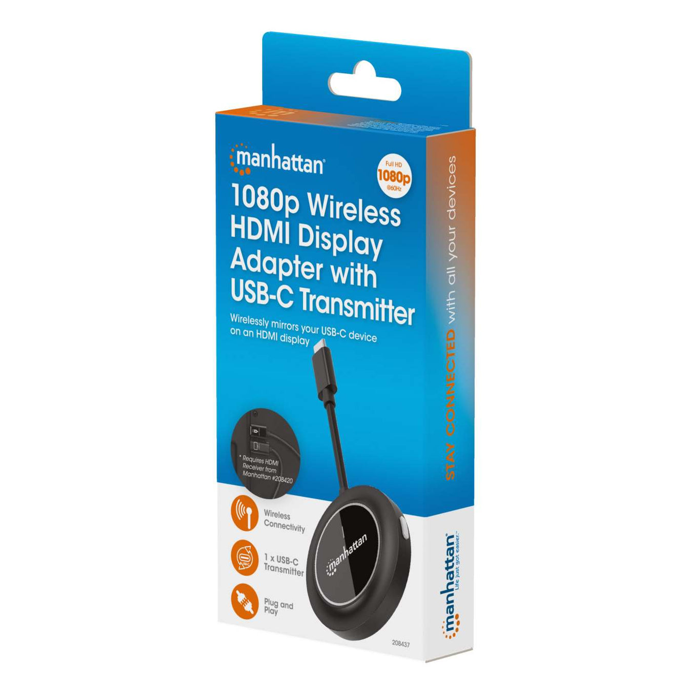 1080p Wireless HDMI Display Adapter / USB-C Transmitter (Requires ...
