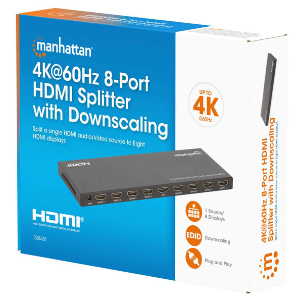 Manhattan 4K@60Hz 8-Port HDMI Splitter with Downscaling (208451 ...