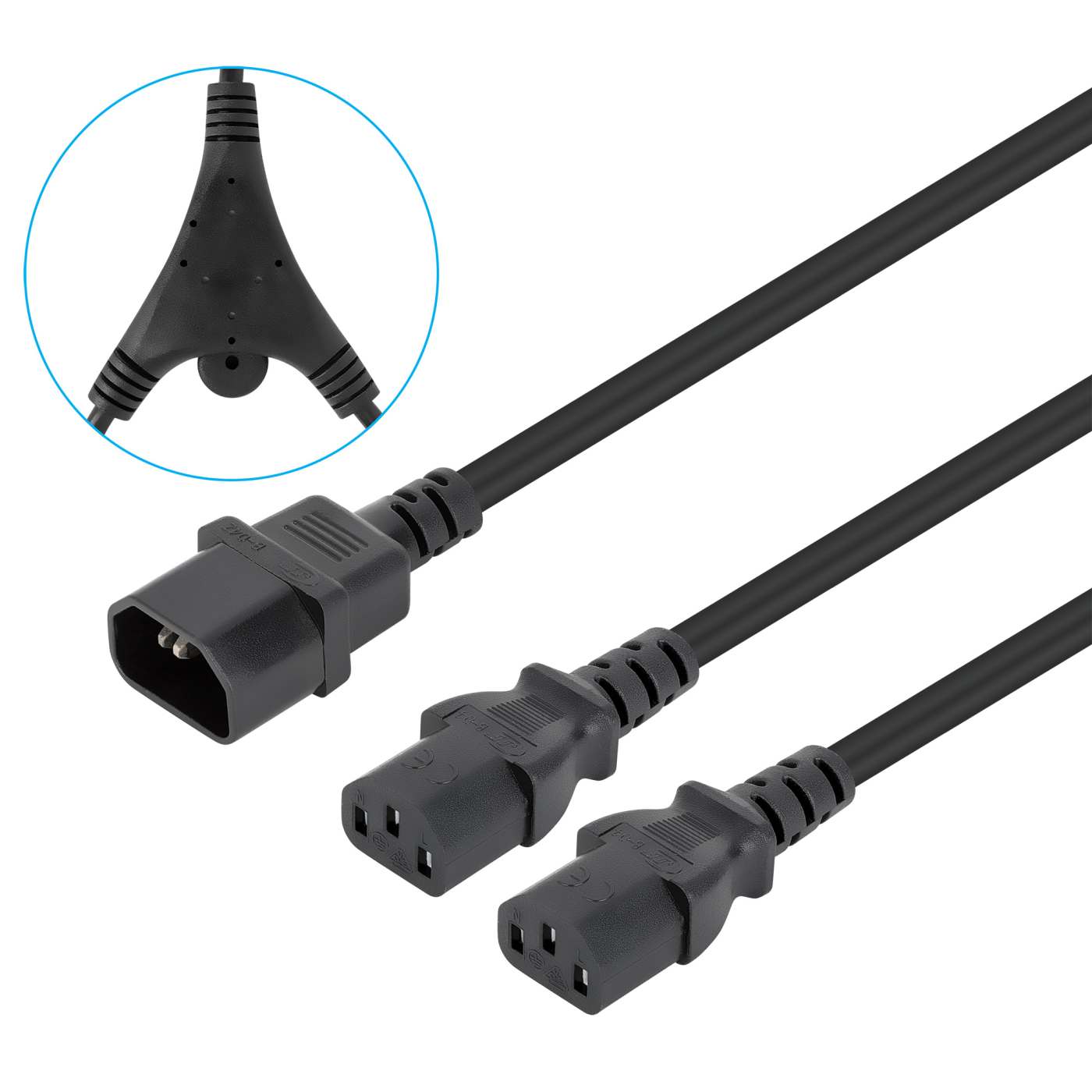 Manhattan Power Cable Y-Splitter 2 x C13 to C14, 1.8 m (157469 ...