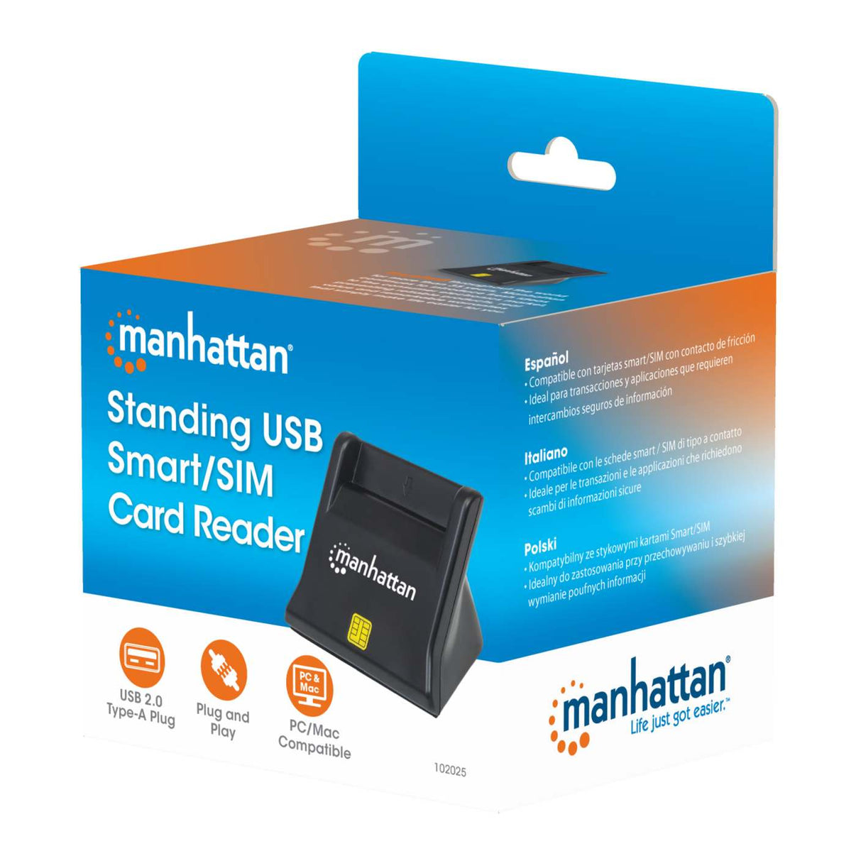 Manhattan Standing USB Smart/SIM Card Reader (102025) – Manhattan Products