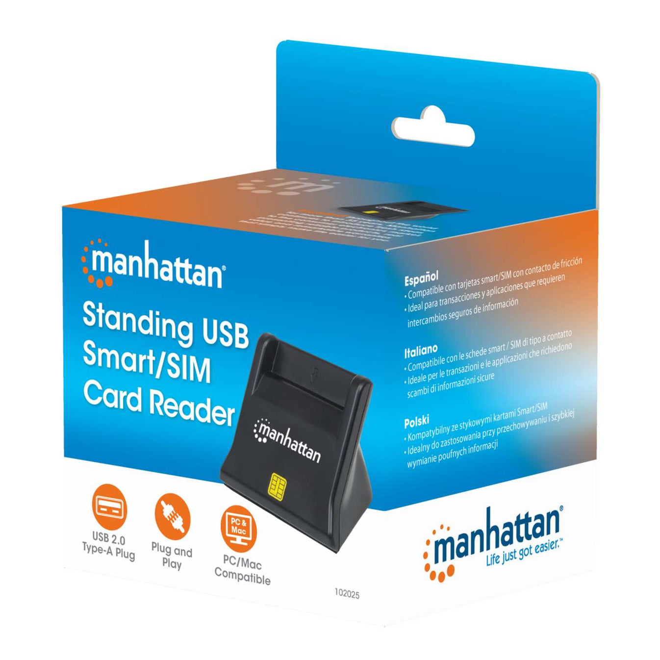Manhattan Standing USB Smart/SIM Card Reader (102025) – Manhattan Products