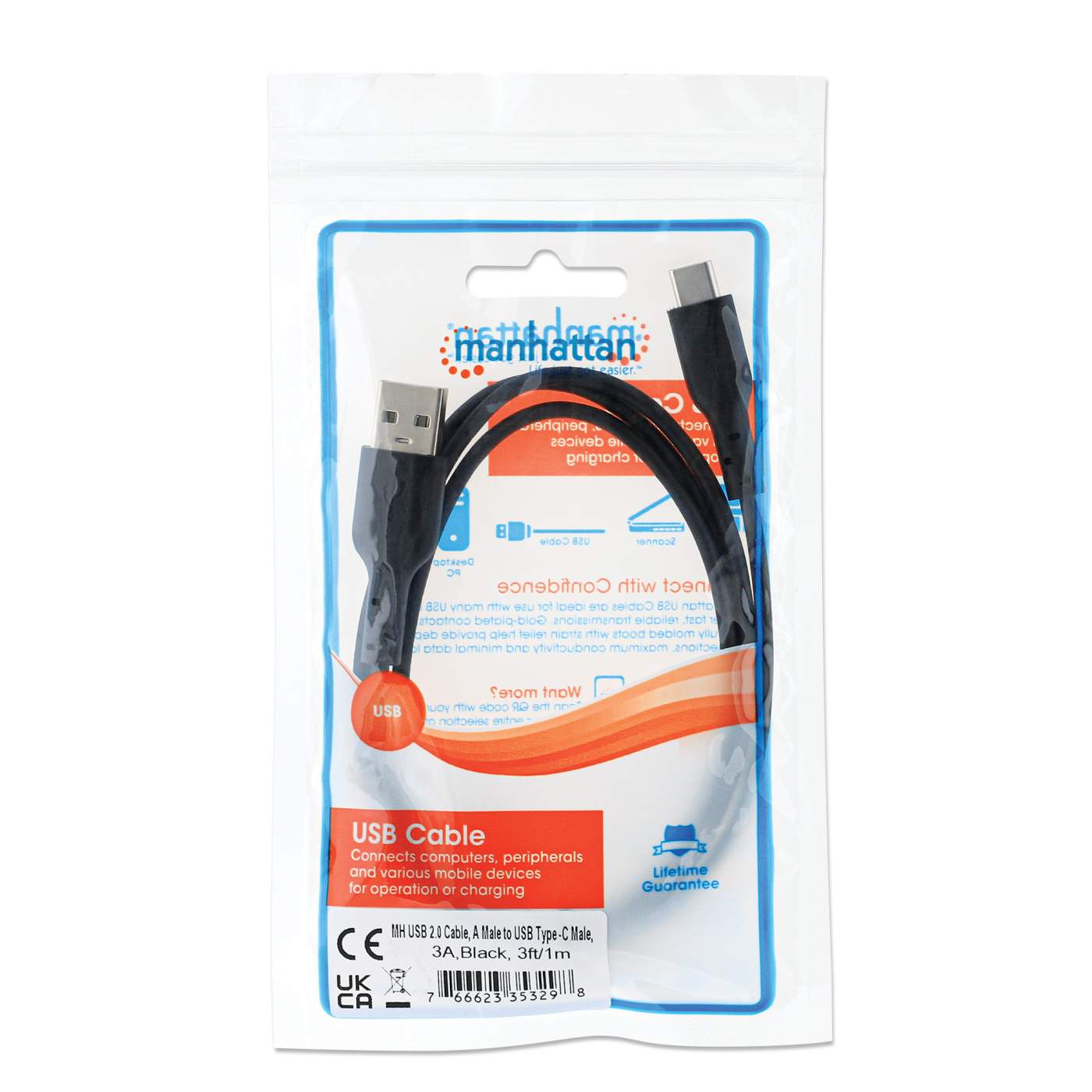 Manhattan USB 2.0 Type-A to Type-C Device Cable (353298) – Manhattan ...