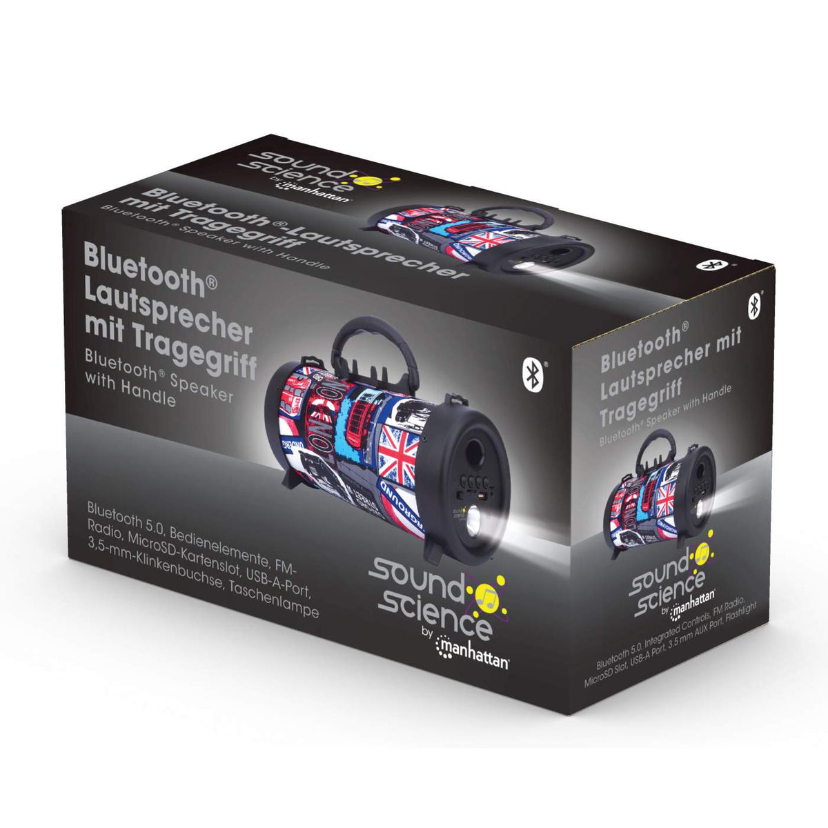 Manhattan Sound Science Bluetooth® Speaker with Handle (165334)