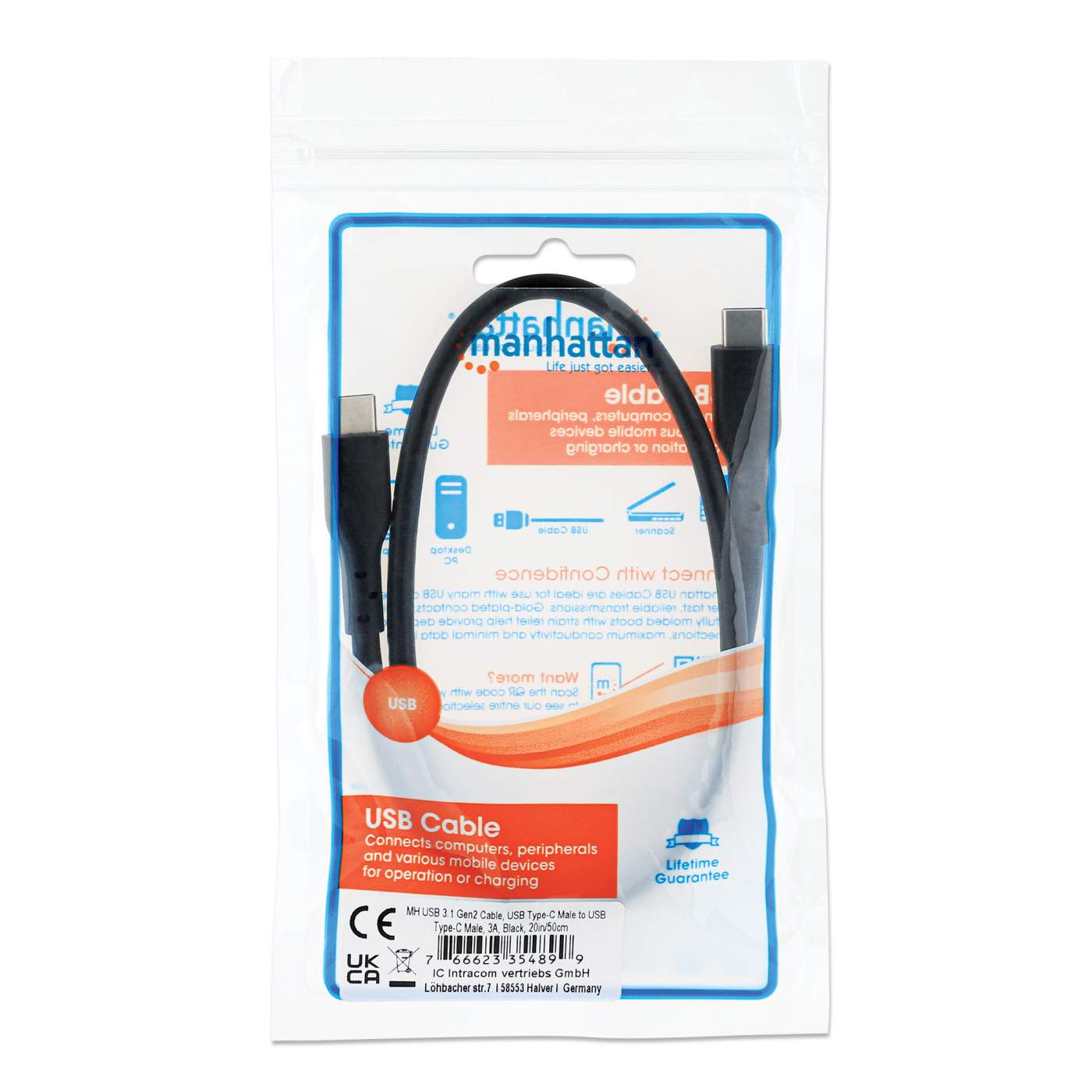 Manhattan USB 3.2 Gen 2 Type-C Device Cable (354899) – Manhattan Products